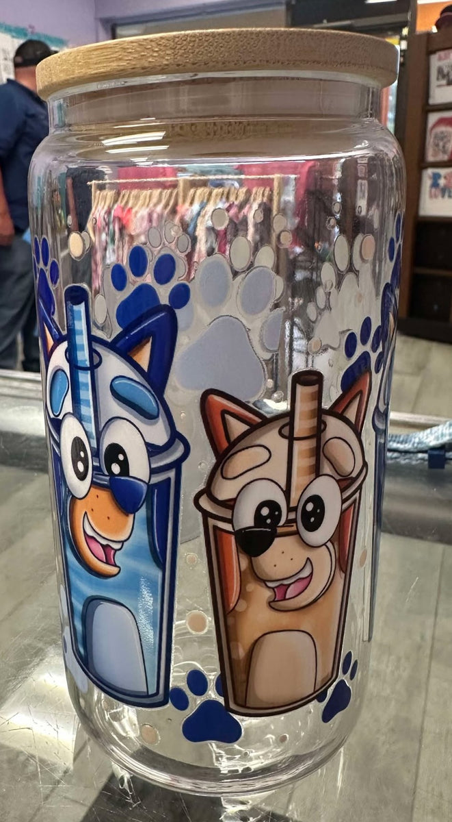 Bluey Bingo Coffee Glass Cup – Gina's Crafty Girls